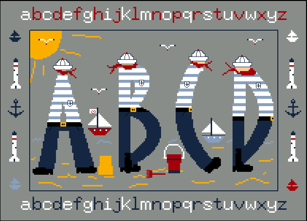 Un alphabet à la mer - Boutique www.jolitambourcreation.fr
